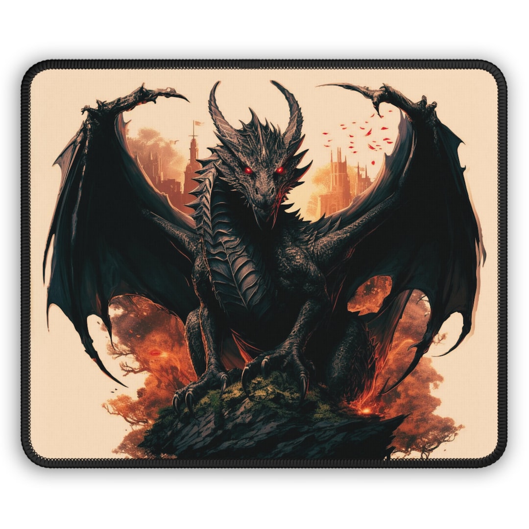 Black Dragon, Gaming Mouse Pad, Dragon Mouse Pad, Computer Accessories ...