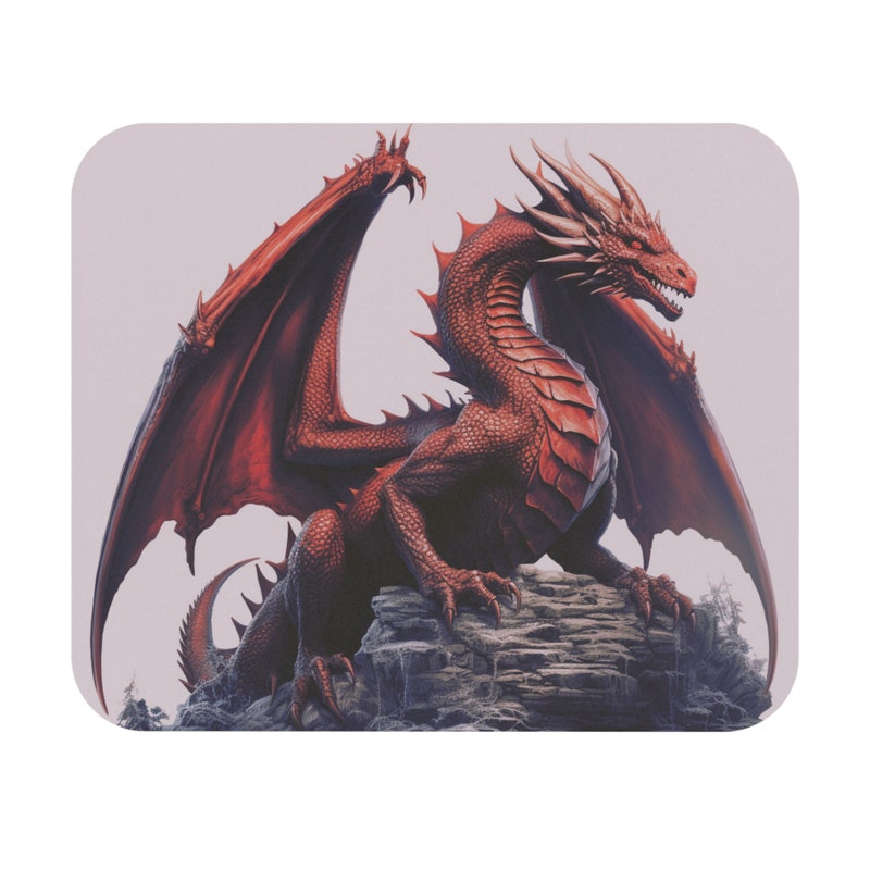 Red Dragon Mouse Pad - Etsy