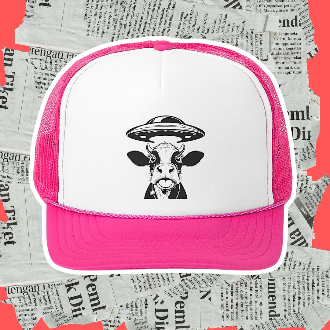 UFO Hat Alien Abduction Cow Trucker Hat Mesh Design - Etsy