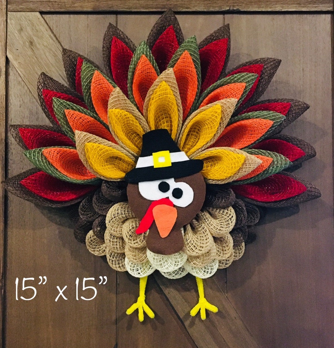 Fall Turkey Wreath| Turkey| Thanksgiving Wreath| Thanksgiving Decor ...