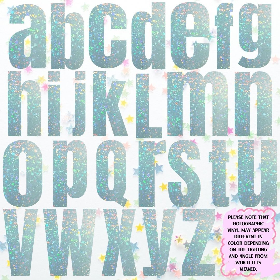 Personalized Holographic Stars Letter Sticker - Etsy