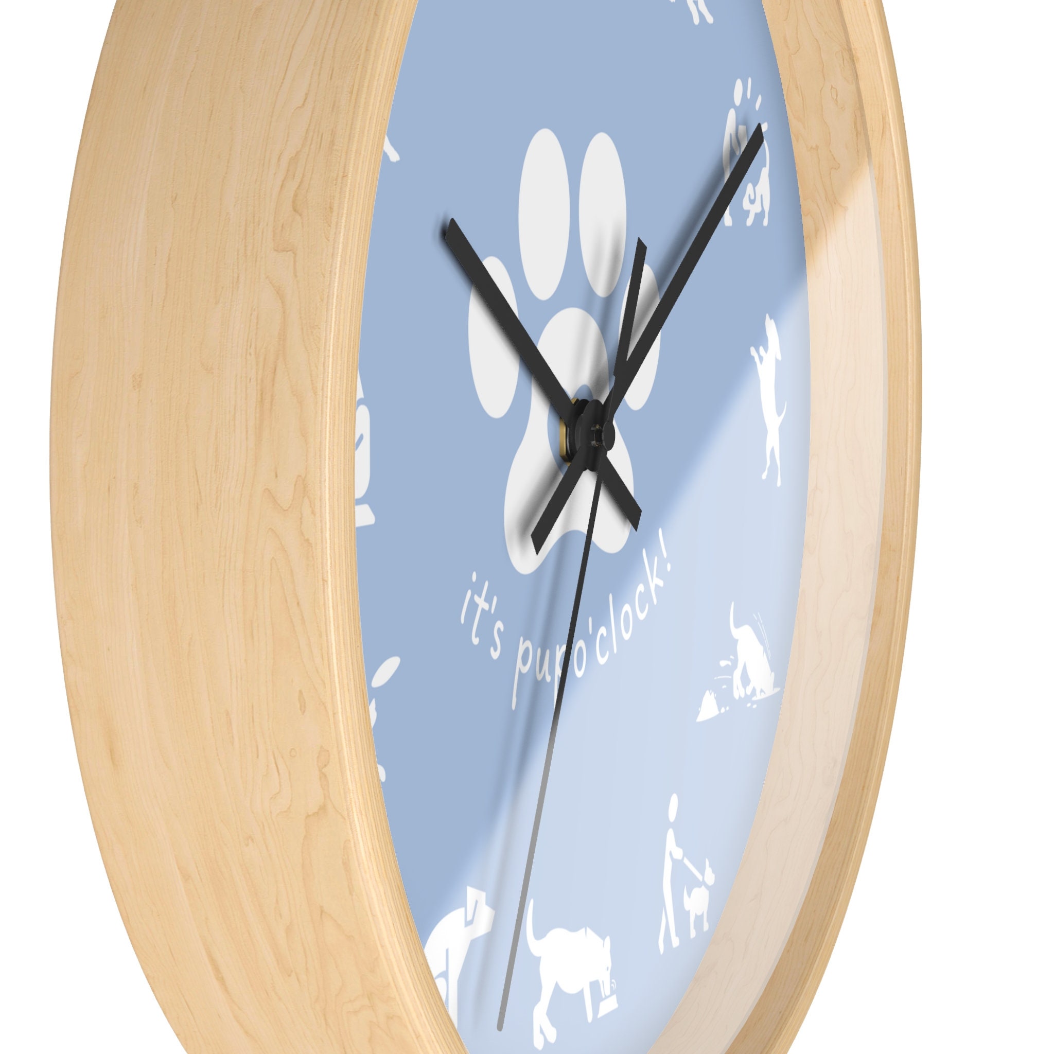 Pupo'clock Wall Clock (blue), Gift for Dog Moms or Dads and All Animal ...