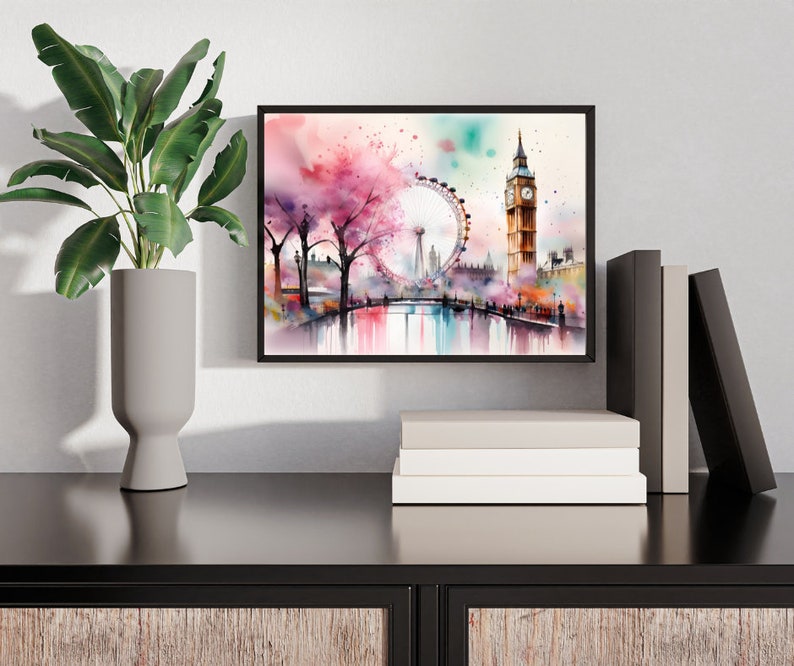Watercolor Wall Art, London Digital Print, Big Ben Painting, London ...
