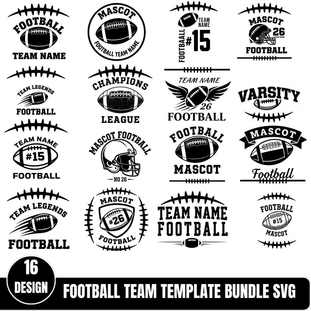 Retro Football Logo SVG Set | Team Badge Vector Templates, Instant ...
