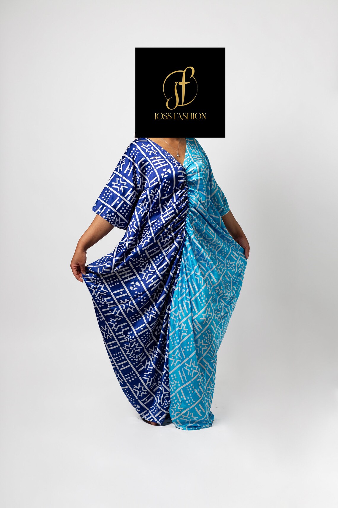 African Silk Dress...v-neck Boubou...easy Wear, Bogolan...handmade - Etsy