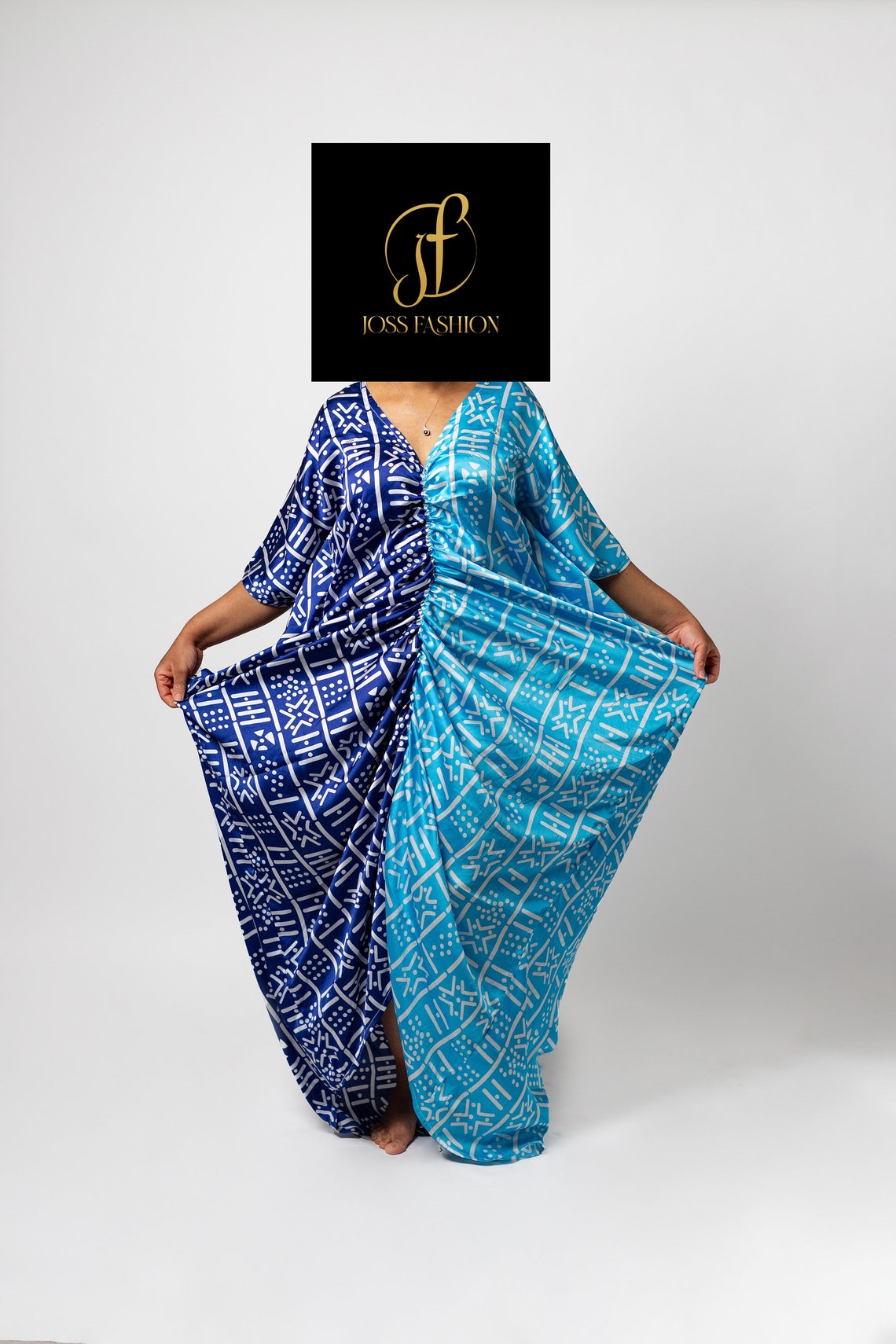 African Silk Dress...v-neck Boubou...easy Wear, Bogolan...handmade - Etsy