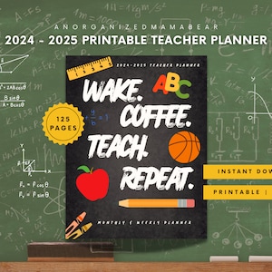 Teacher Planner Printable 2024-2025 School Calendar Lesson Planner ...
