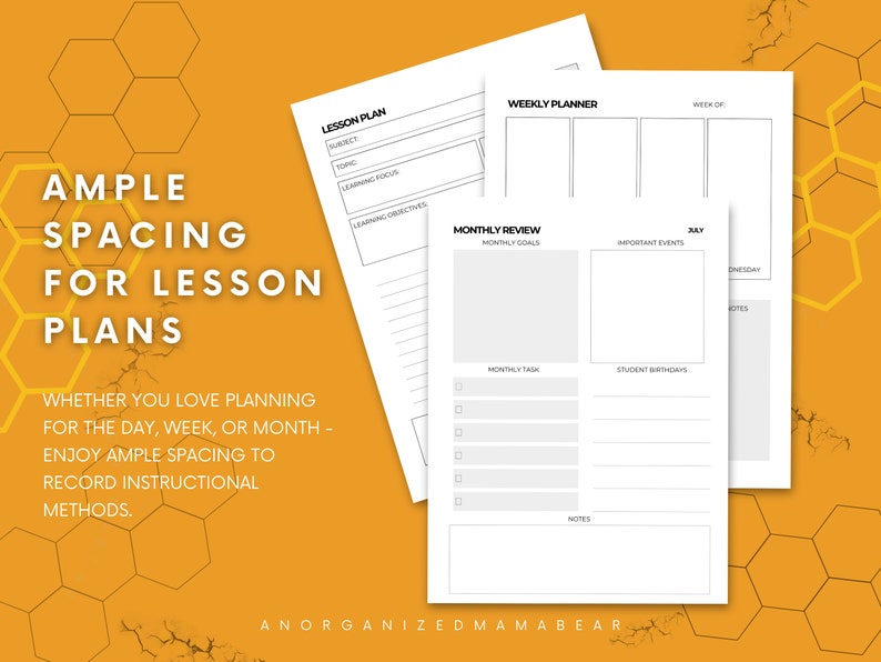 Teacher Planner Printable 2024-2025 School Calendar Lesson Planner ...