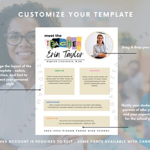 Meet the Teacher Classroom Printable Template | Teacher Intro ...