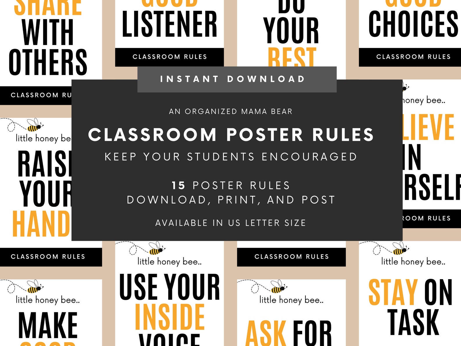 Printable Classroom Rules Poster for Bulletin Board | Poster ...