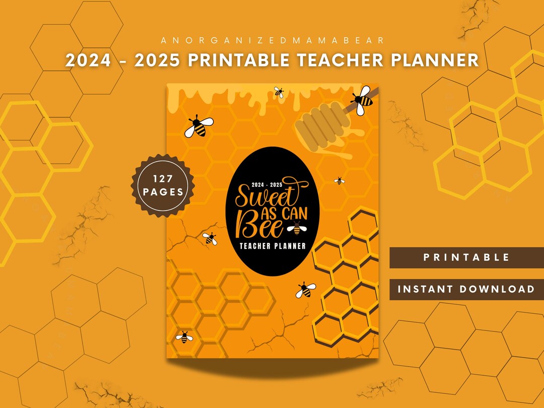 Teacher Planner Printable 2024-2025 School Calendar Lesson Planner ...
