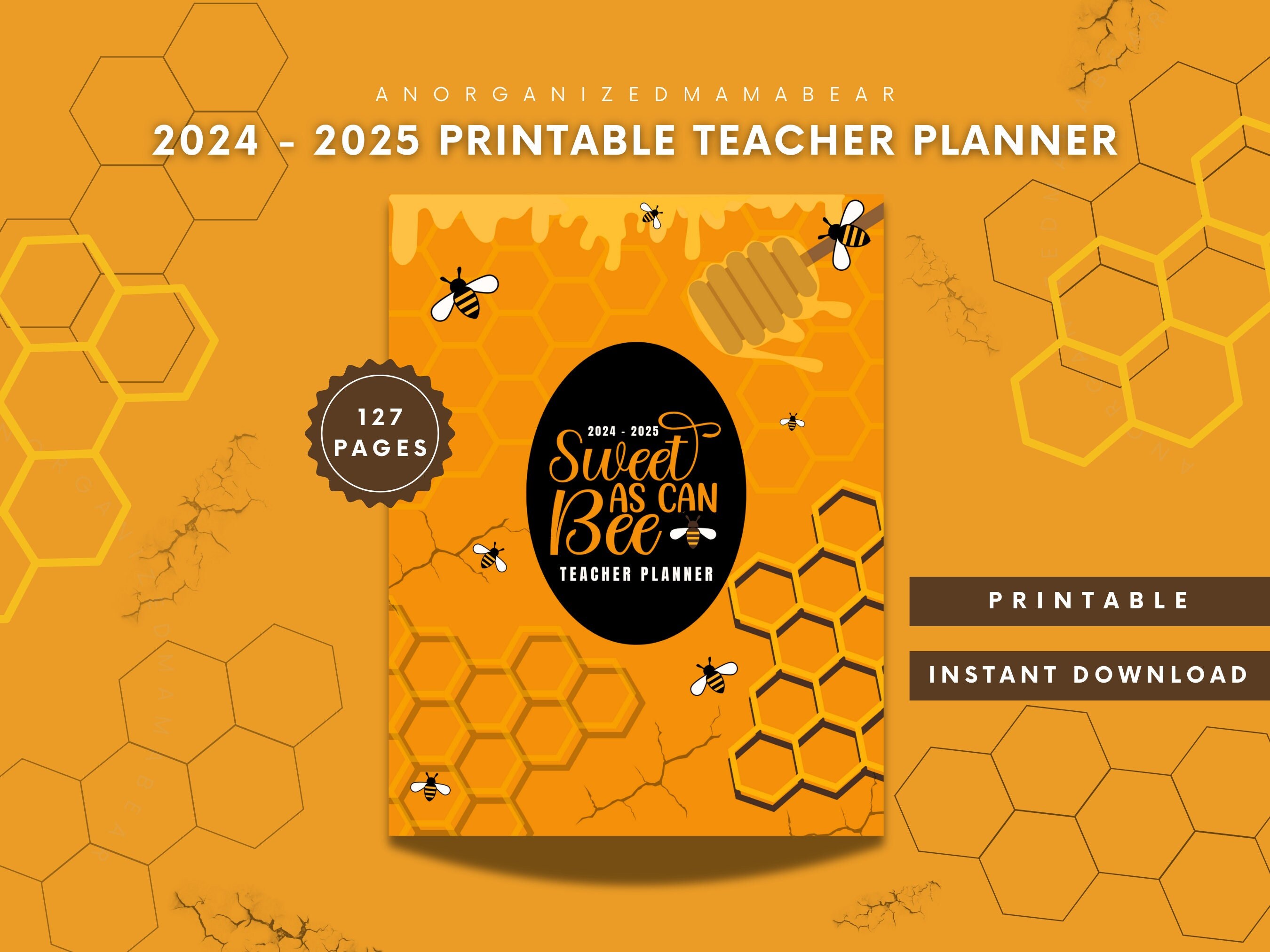 Teacher Planner Printable 2024-2025 School Calendar Lesson Planner ...
