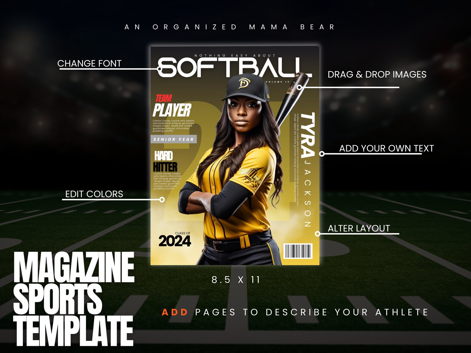 Sports Magazine Cover Template | Bundle | Editable | Canva | 8.5 X 11 ...