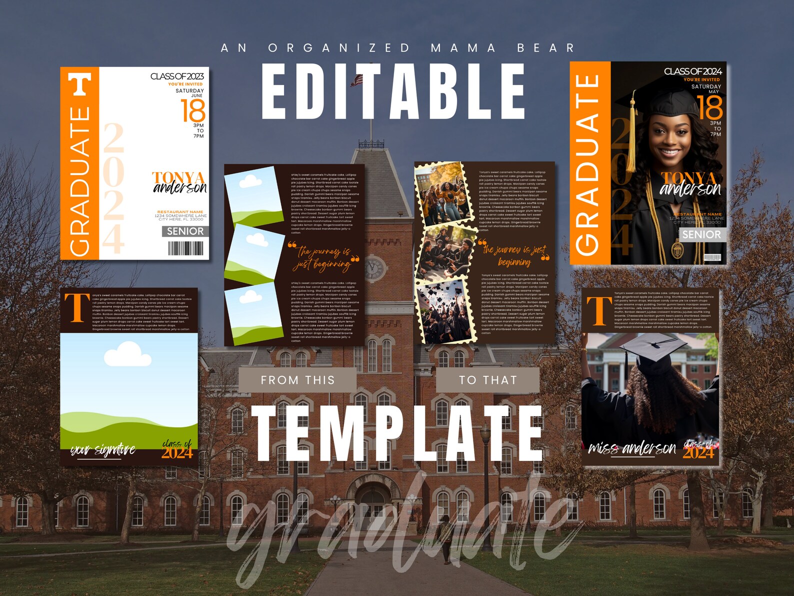 Grad Magazine Cover Canva Template | Custom Magazine Cover | Canva ...