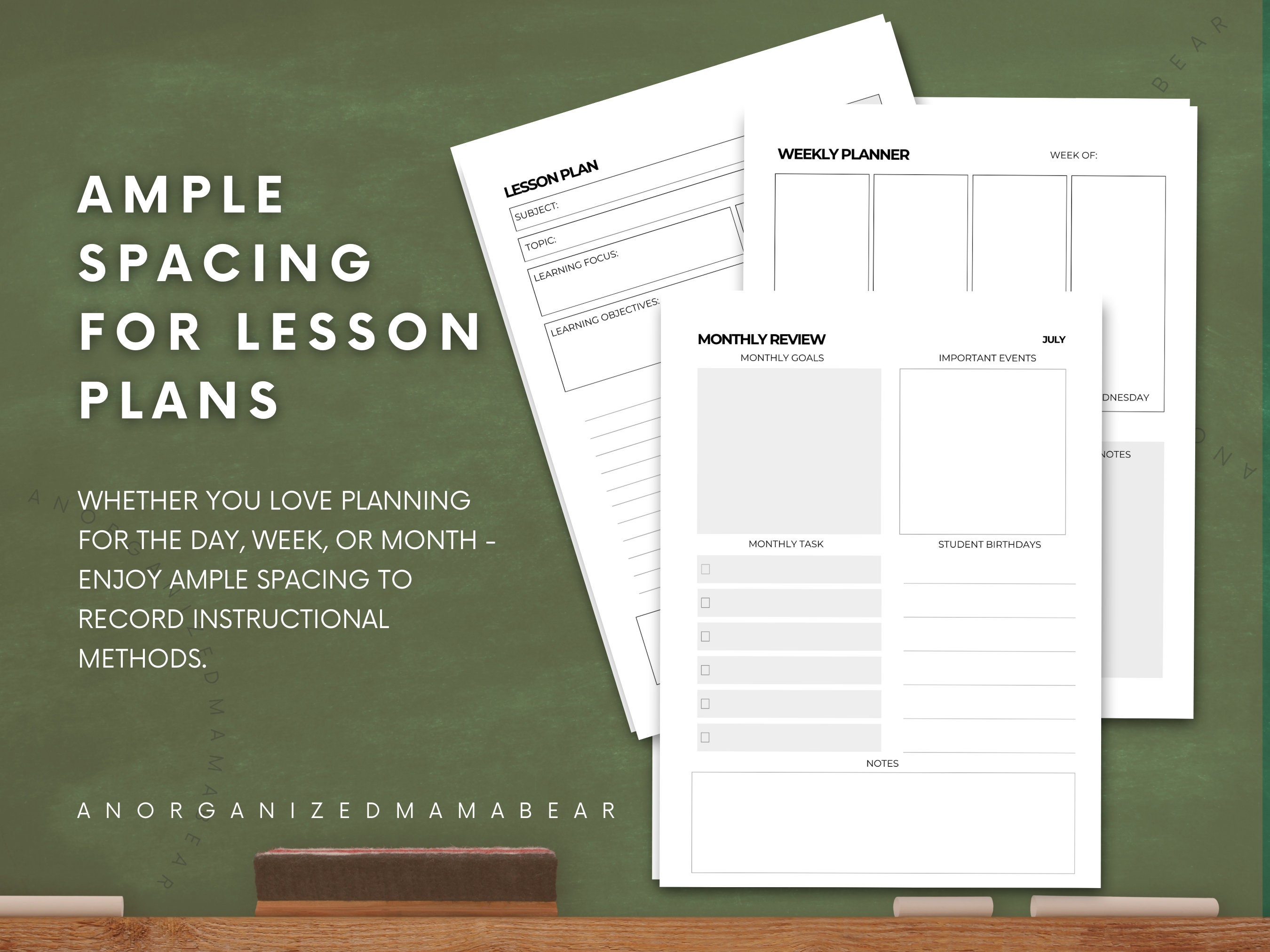 Teacher Planner Printable 2024-2025 School Calendar Lesson Planner ...