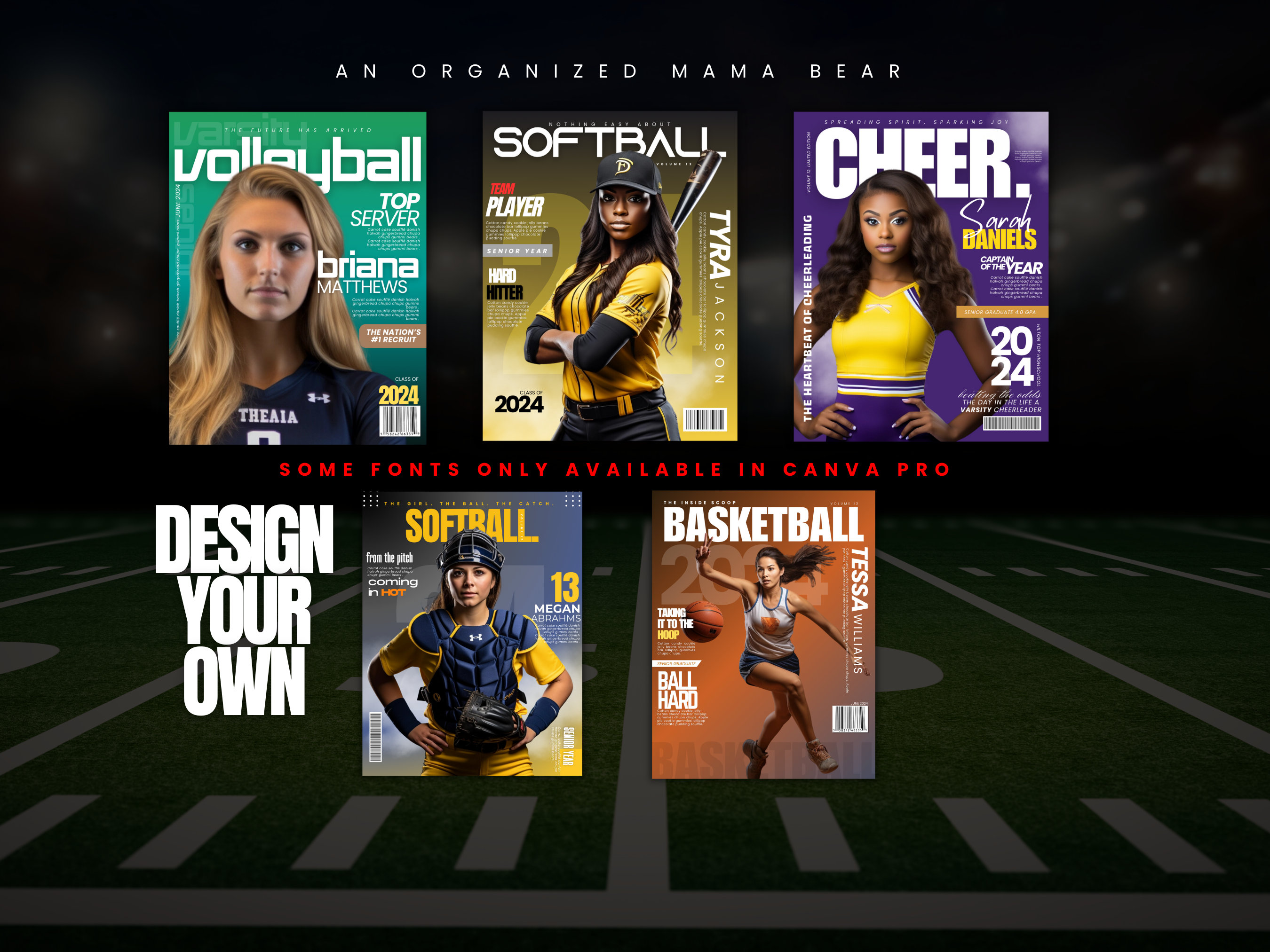 Sports Magazine Cover Template | Bundle | Editable | Canva | 8.5 X 11 ...