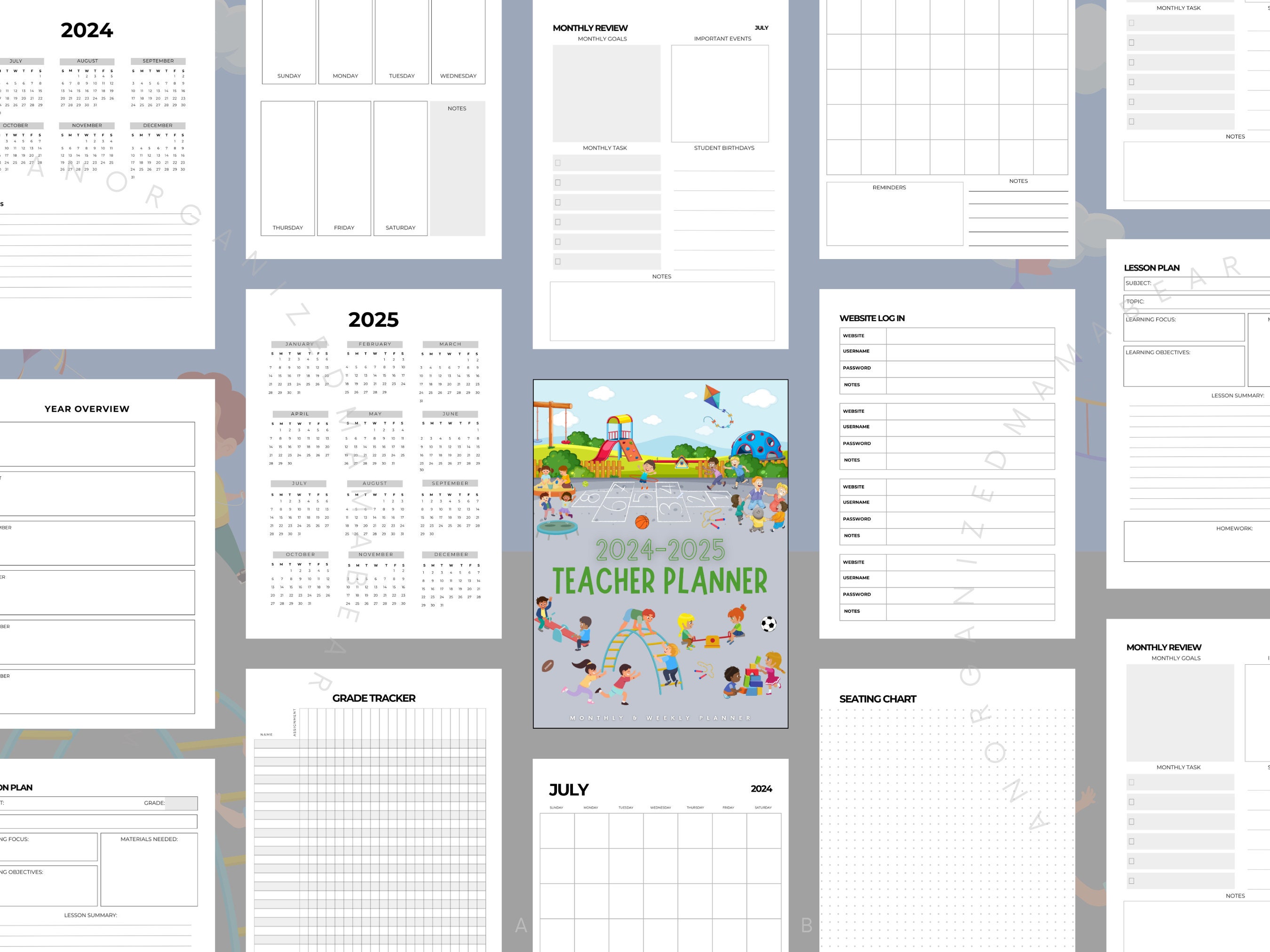 Teacher Planner 2024-2025, Printable Lesson Planner, PDF Teacher ...