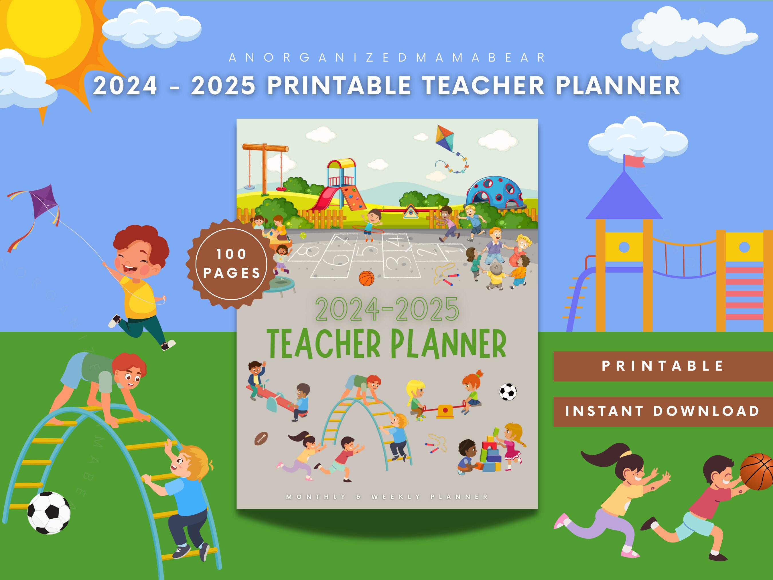 Teacher Planner 2024-2025, Printable Lesson Planner, PDF Teacher ...