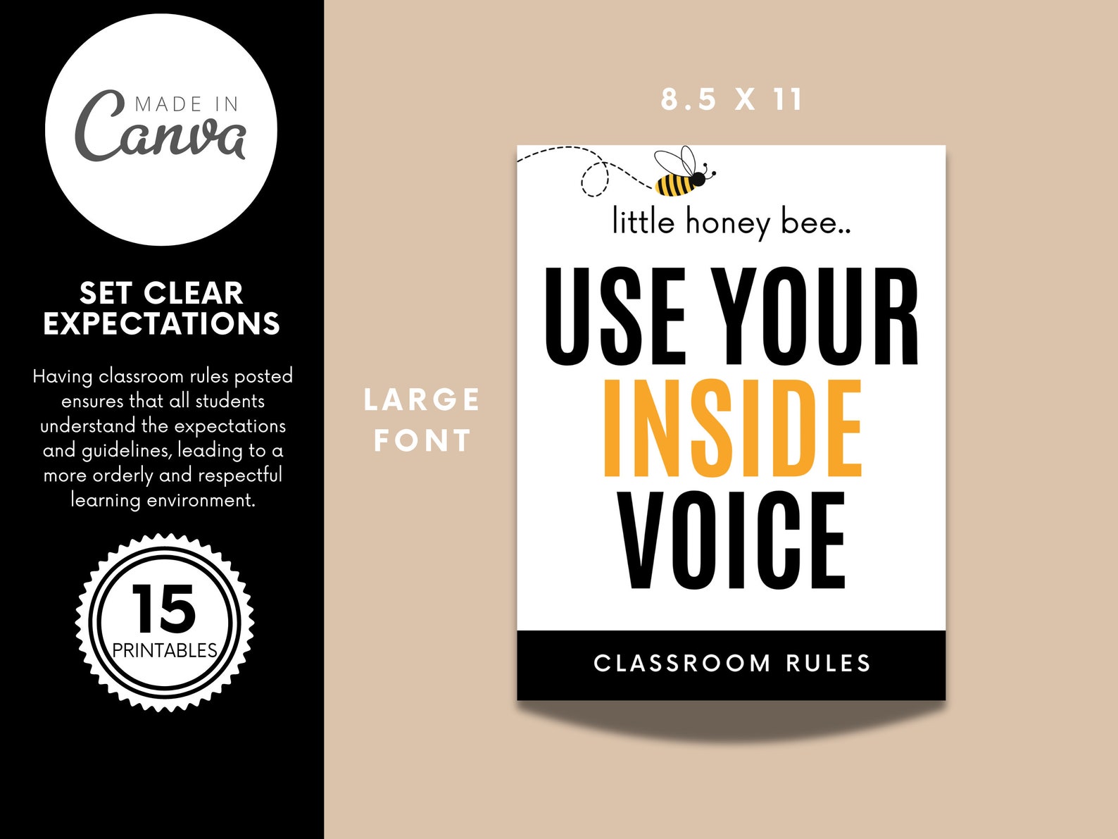 Printable Classroom Rules Poster for Bulletin Board | Poster ...