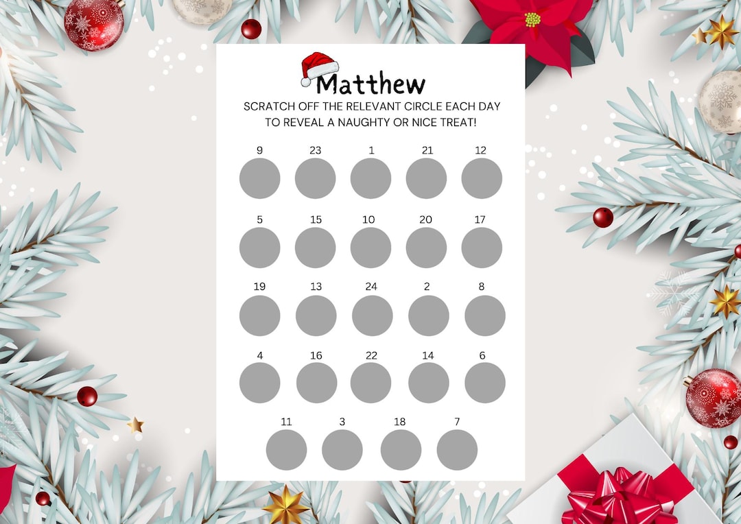 Scratch off Advent Calendar, Adult Advent Calendar, Boyfriend Advent ...