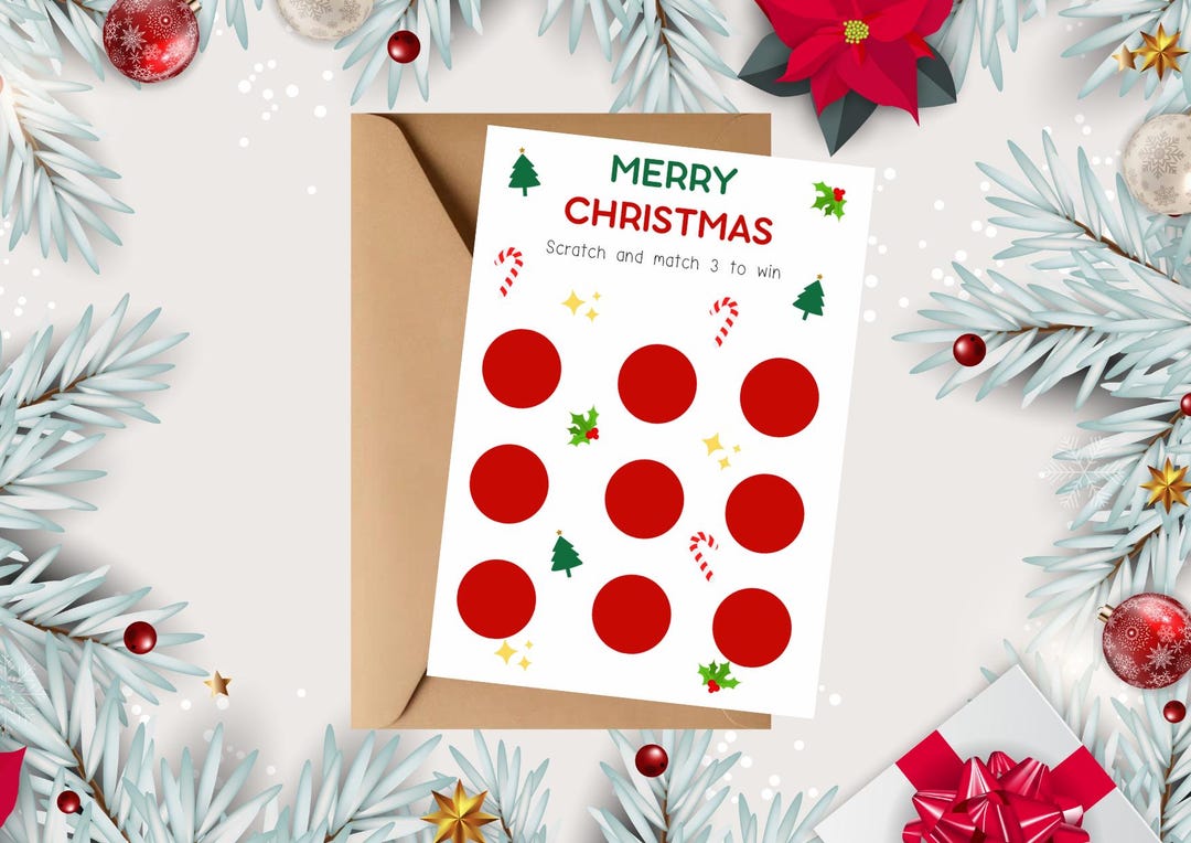 Christmas Scratch Card, Christmas Match 3 to Win, Scratch and Match ...