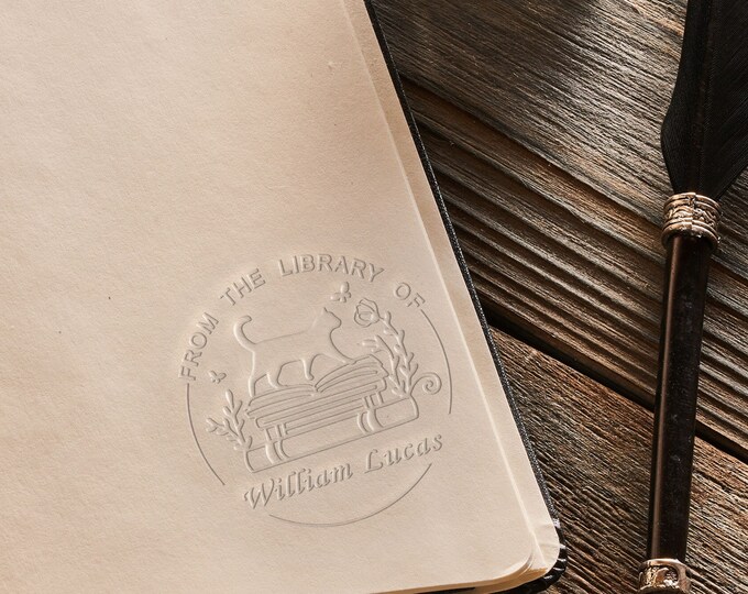 Book Embosser Personalized Custom From the Library of Book Stamp ...