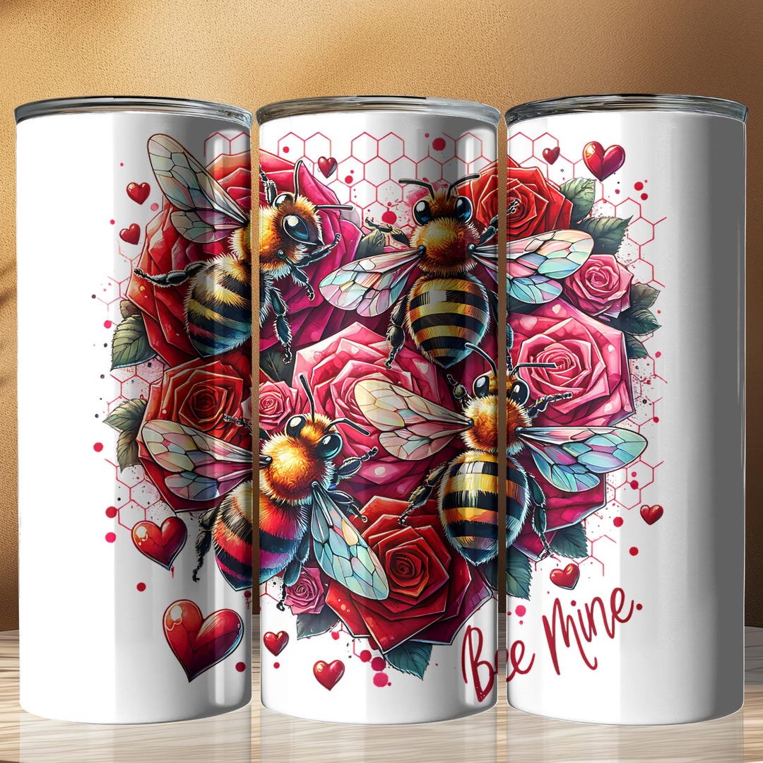 Bee Mine Bumblebee Hearts Valentines Day 20 Oz Skinny Tumbler ...