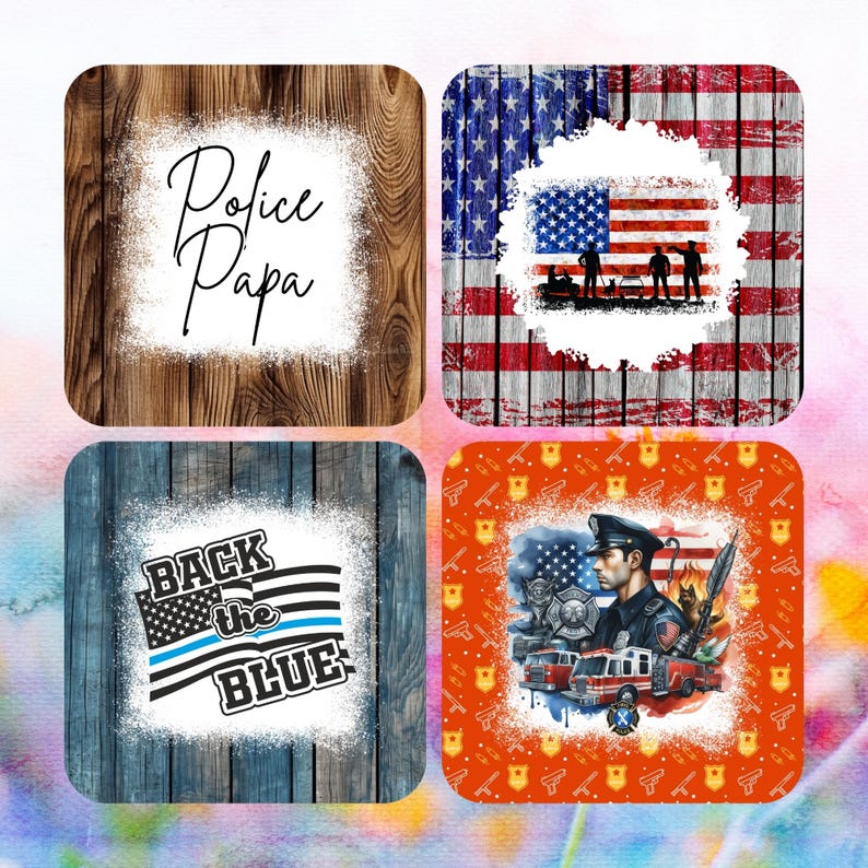 Police Support Coaster Bundle | 50+ Sublimation Pngs for Police Wife ...