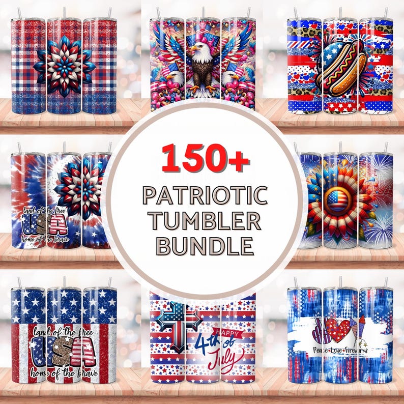 150+ 4th of July Tumbler Wrap Bundle, Patriotic Tumbler Wrap Designs ...
