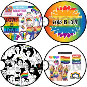 60+ Pride Car Coaster Designs, LGBTQ+ PNG, LGBT Car Coaster, Love is ...