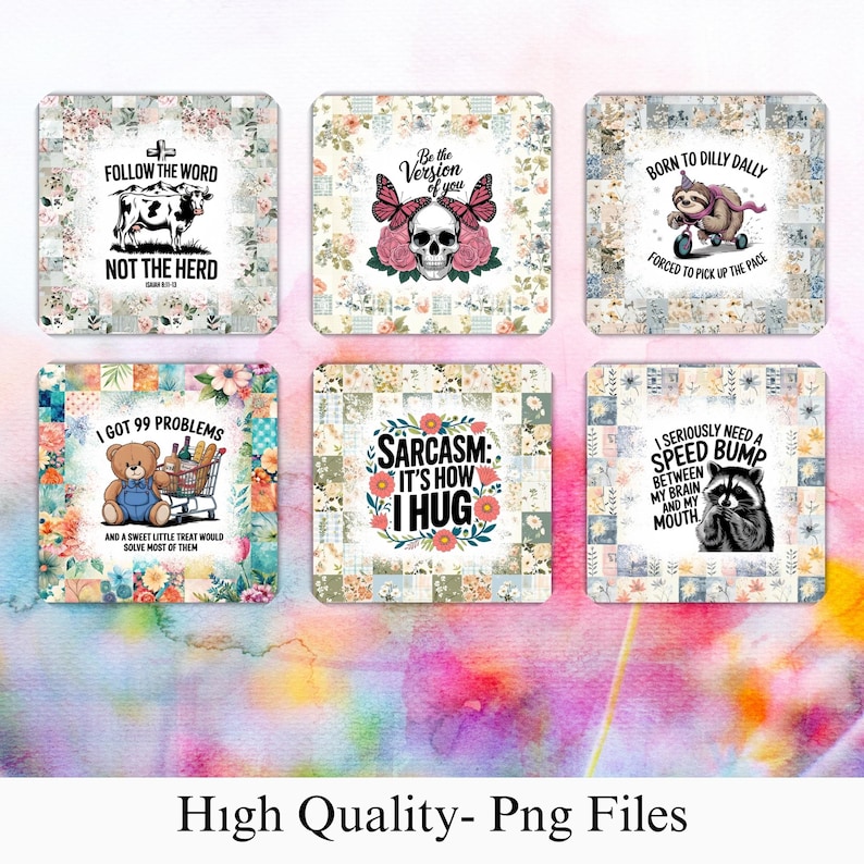 Funny Sarcastic Square Coaster PNG, Sarcastic Coaster Sublimation ...