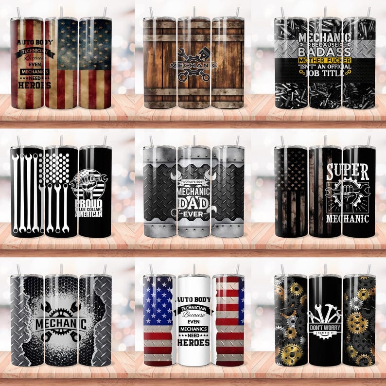 85+ Mechanic Tumbler Wrap Bundle, Dad Mechanic Tumbler, I'm a Mechanic ...