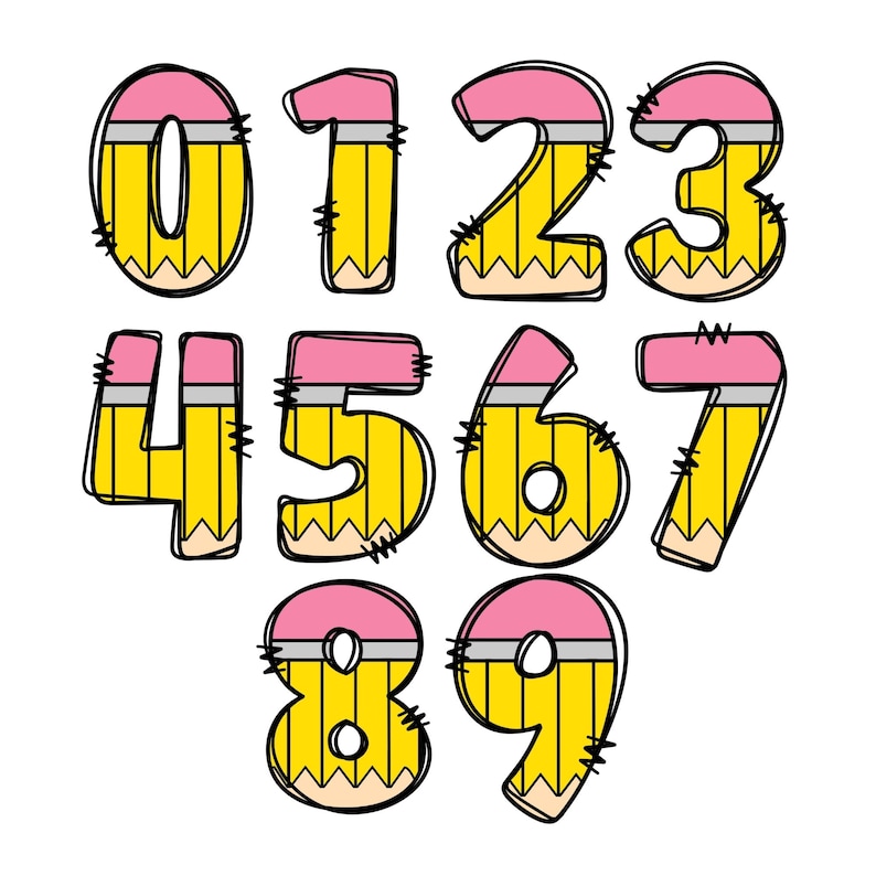 Back to School Doodle Letters Bundle, Pencil Teacher Doodle Letters ...