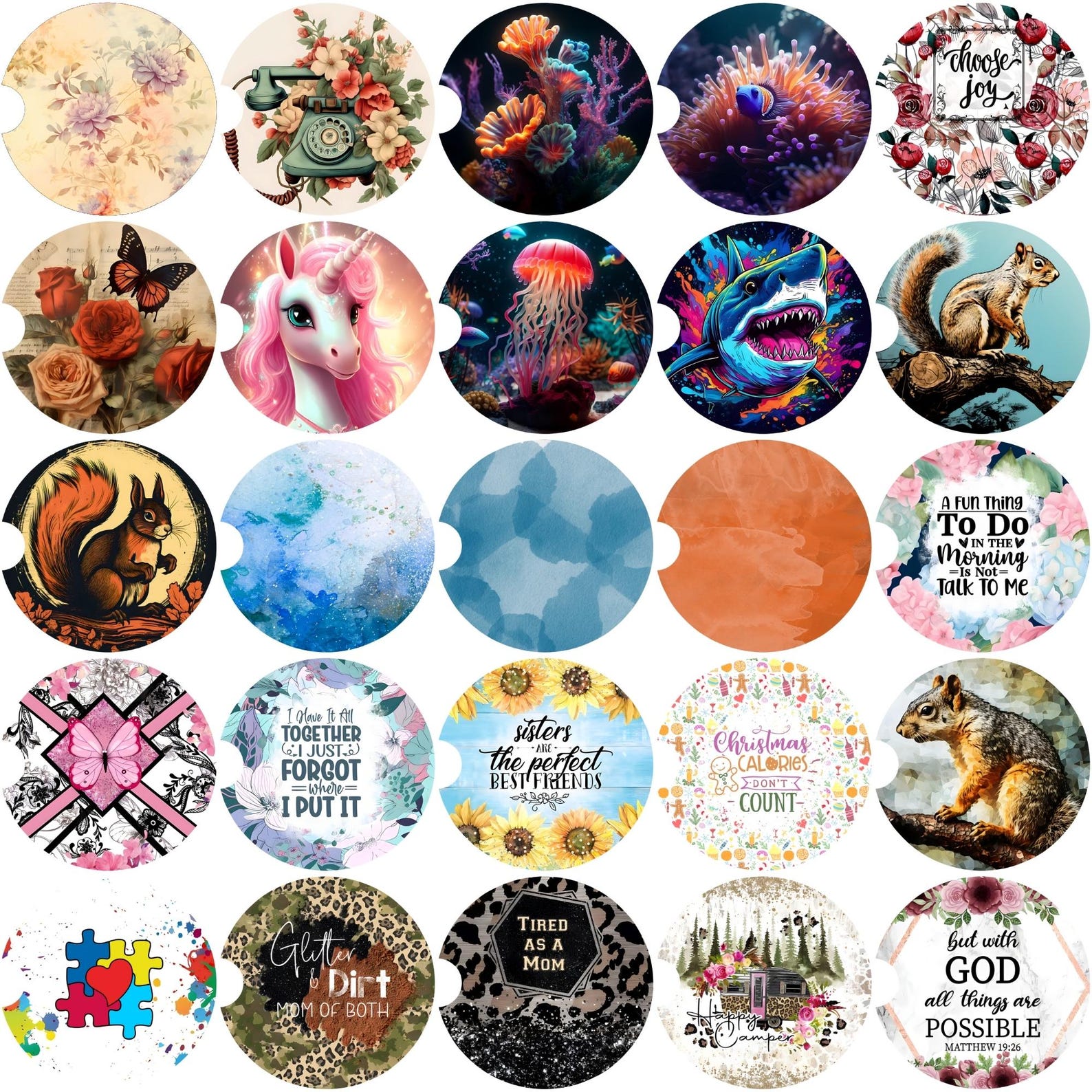 1500+ Mega Car Coaster Sublimation Designs Bundle (PNG Digital Download ...