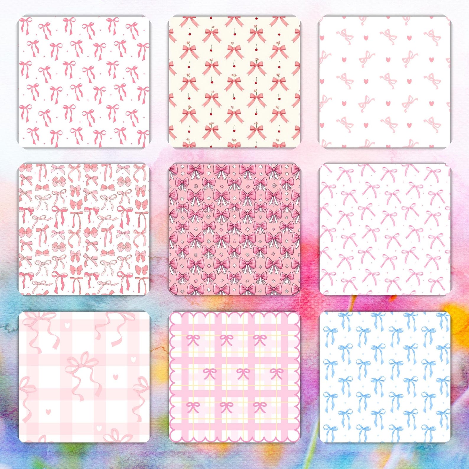Coquette Square Coaster Png Bundle, Coquette Bow Png, Bow Coaster ...
