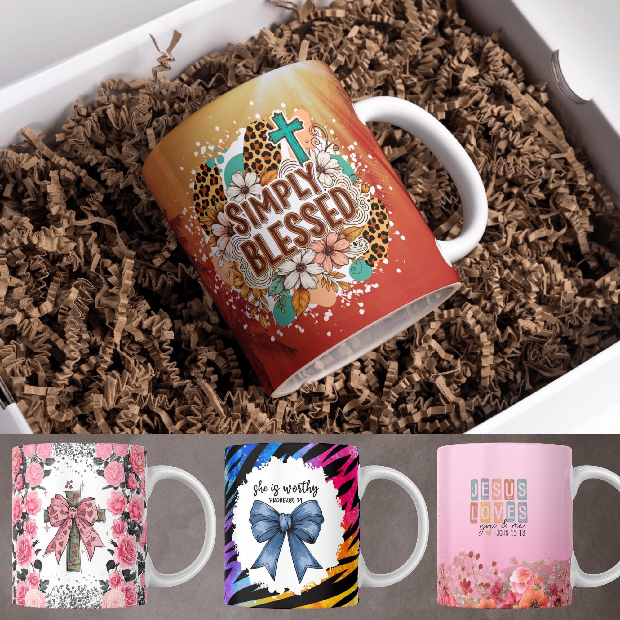 100+ Bible Verse Mug Bundle, Christian Faith Mug Wrap PNG, Scripture ...