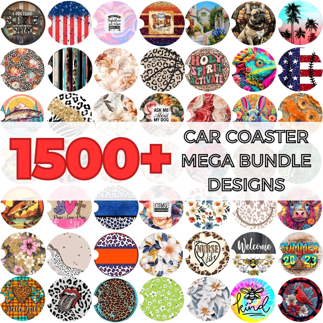 1500+ Mega Car Coaster Sublimation Designs Bundle (PNG Digital Download ...