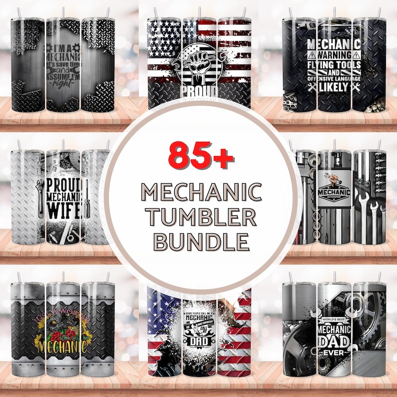 Mechanic Tumbler Wrap Bundle: 85+ Sublimation Designs (PNG) - Etsy