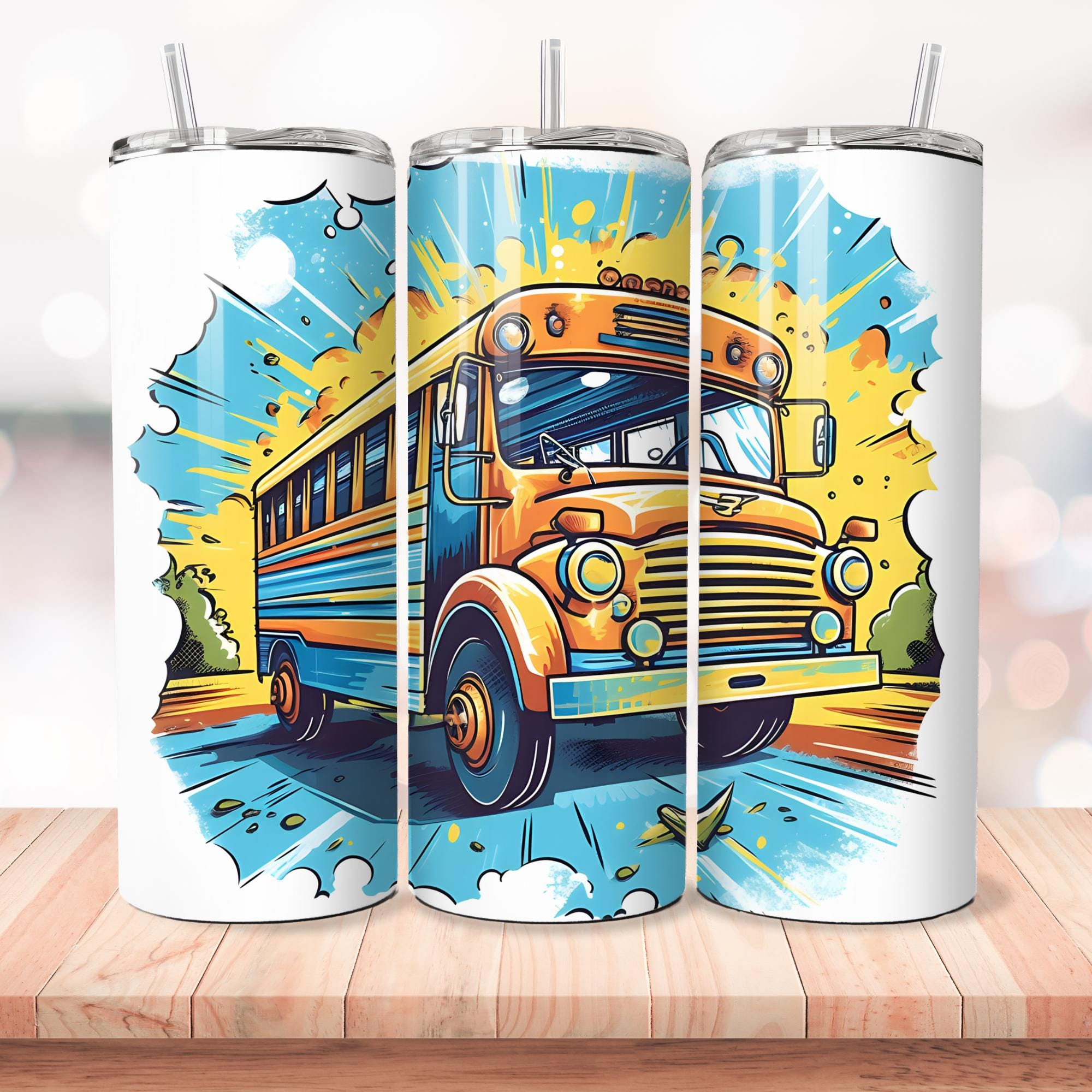 30+ School Bus Tumbler Wrap Bundle, Bus Driver Seamless, Bus ...