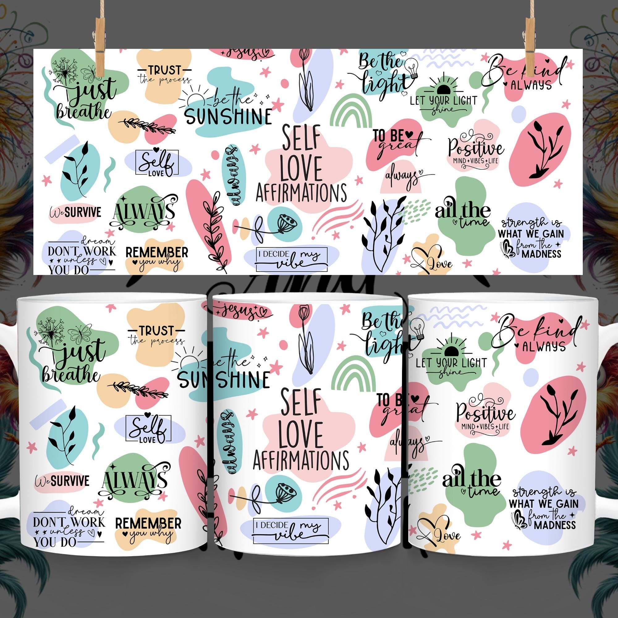 My Daily Affirmation Mug PNG, Affirmation Mug Wrap, Sublimation Digital ...