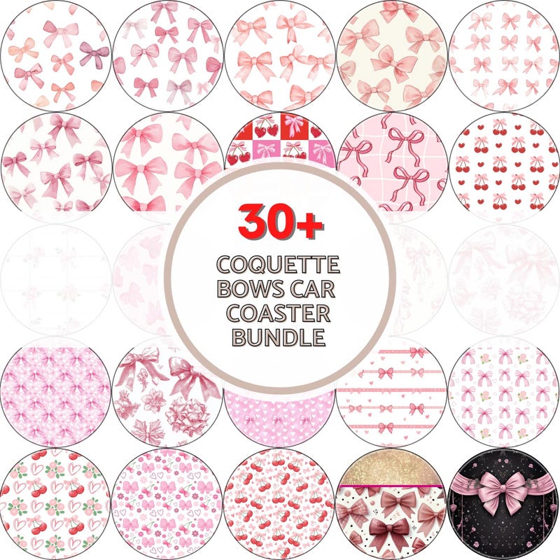 Preppy Pink Car Coasters - Etsy