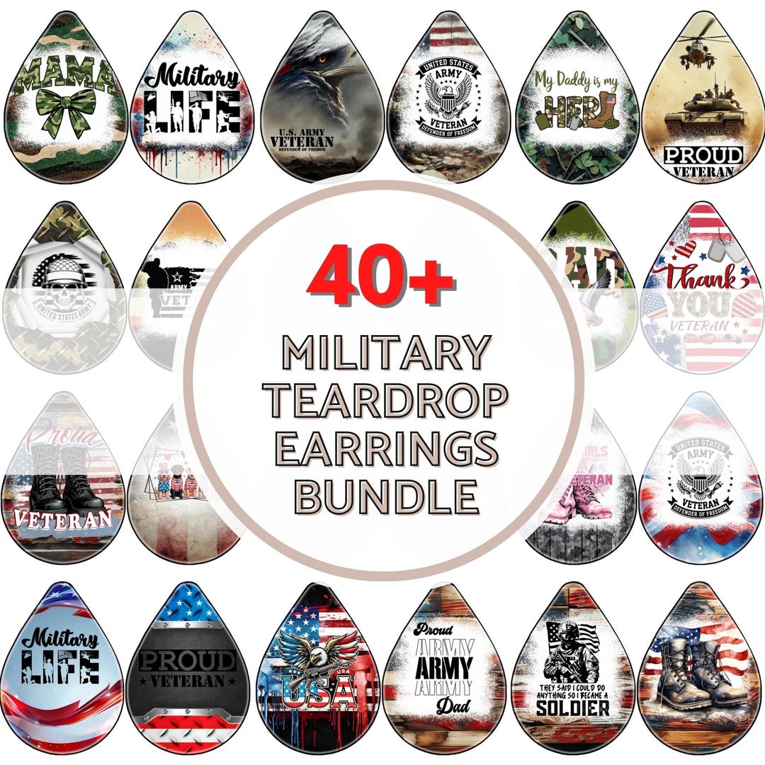 American Patriot Soldier Png Bundle | USA Earring Template | Teardrop ...
