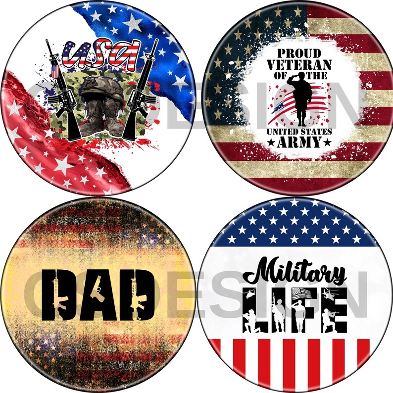 USA Military Car Coaster PNG Bundle Veteran Round Coasters PNG American ...