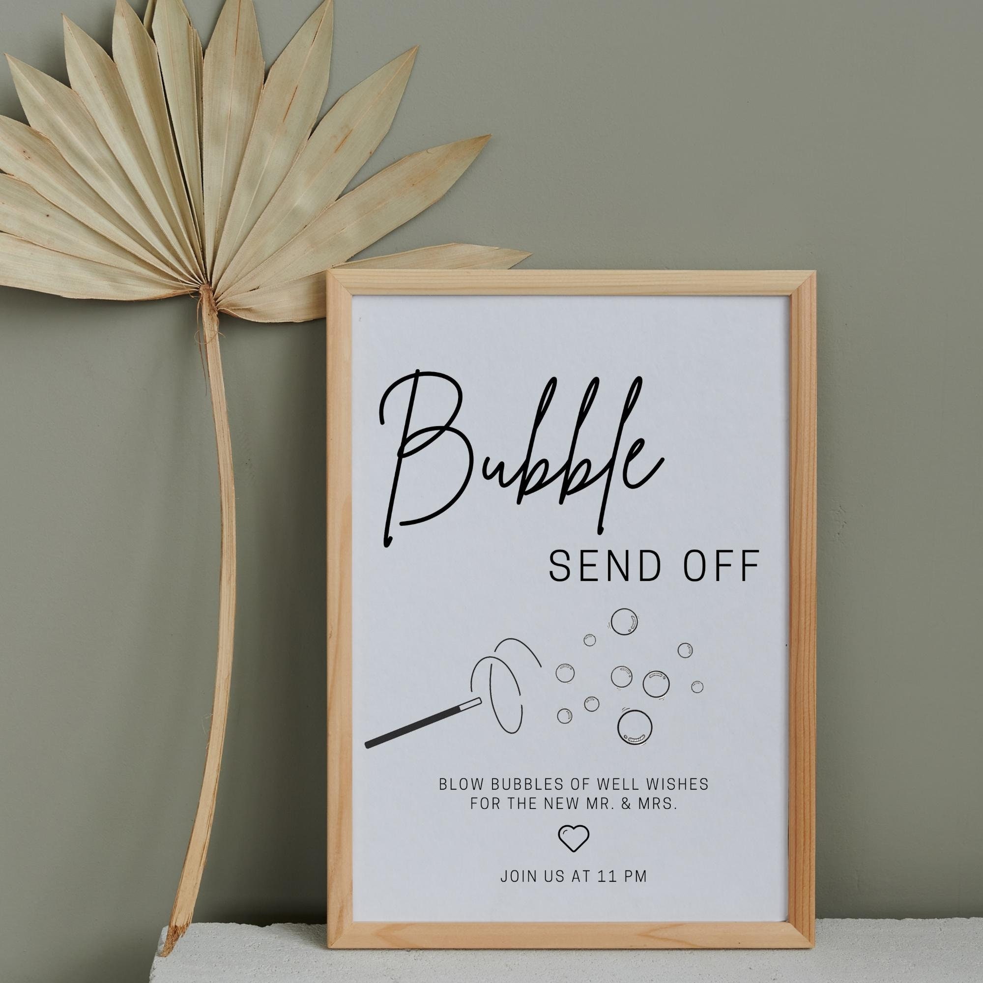 Bubble Send off Sign, Editable Newlywed Send off Sign, Printable ...
