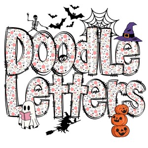 Happy Halloween Doodle Letters Png Bundle, Halloween Alphabet Files ...