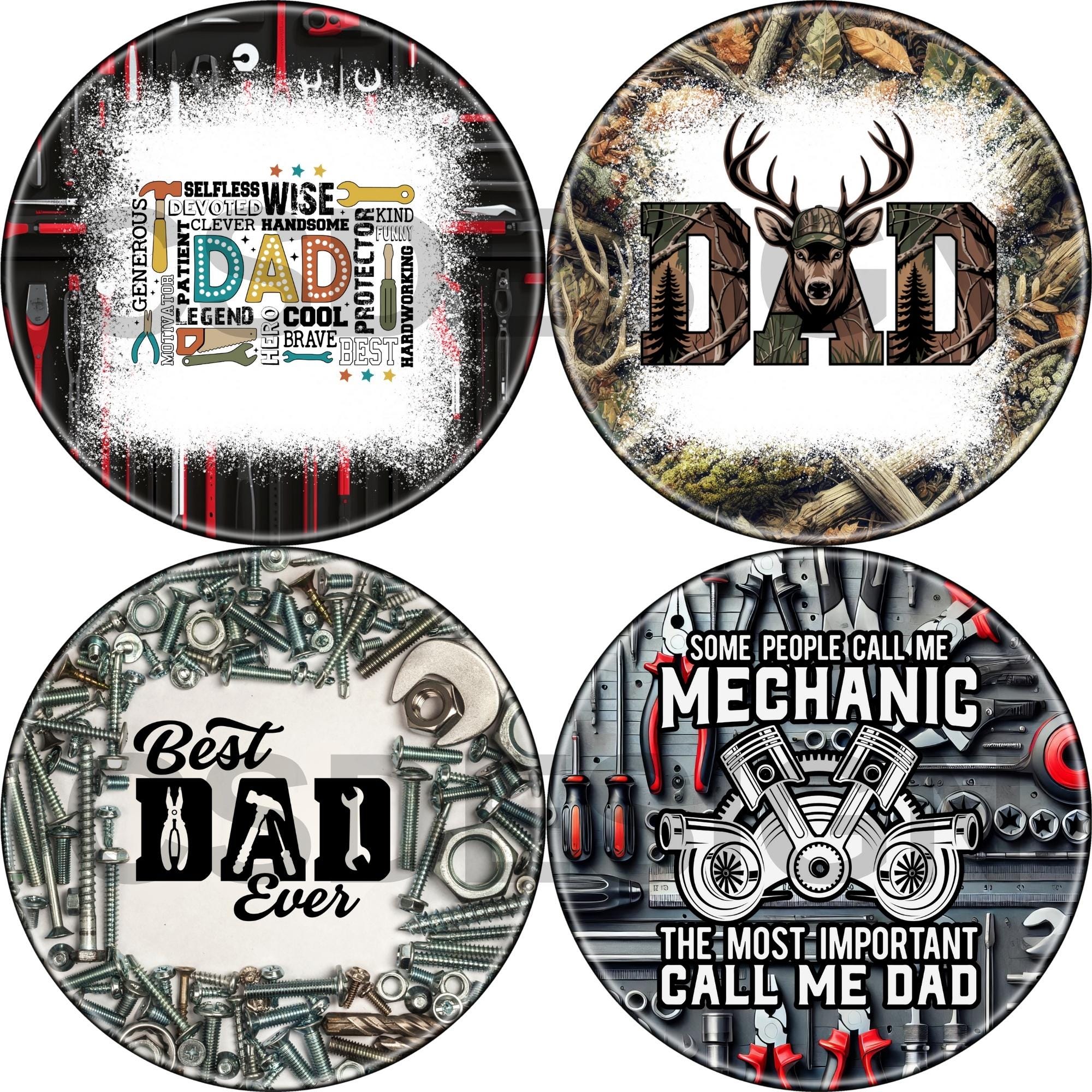 Funny Dad Car Coaster Design Bundle Father's Day Round Keychain PNG ...