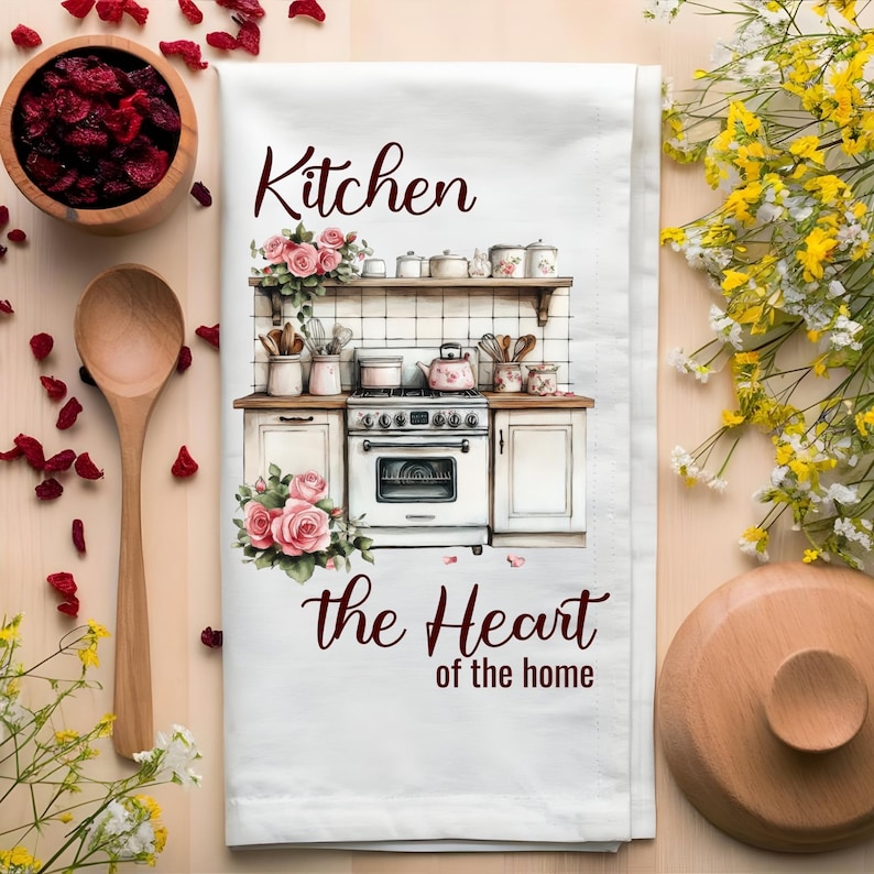 Floral Kitchen Towel Sublimation Designs, Cooking & Baking Lover's Home ...