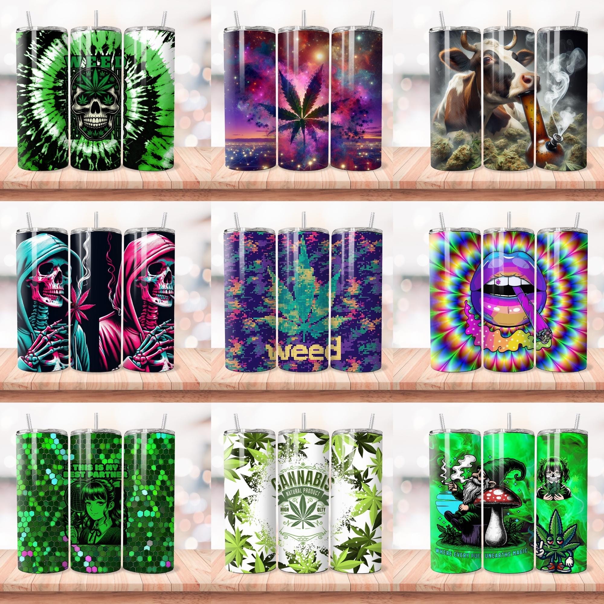 80 Weed Tumbler Wrap Designs Bundle, Funny Weed Tumbler, 20oz Weed ...