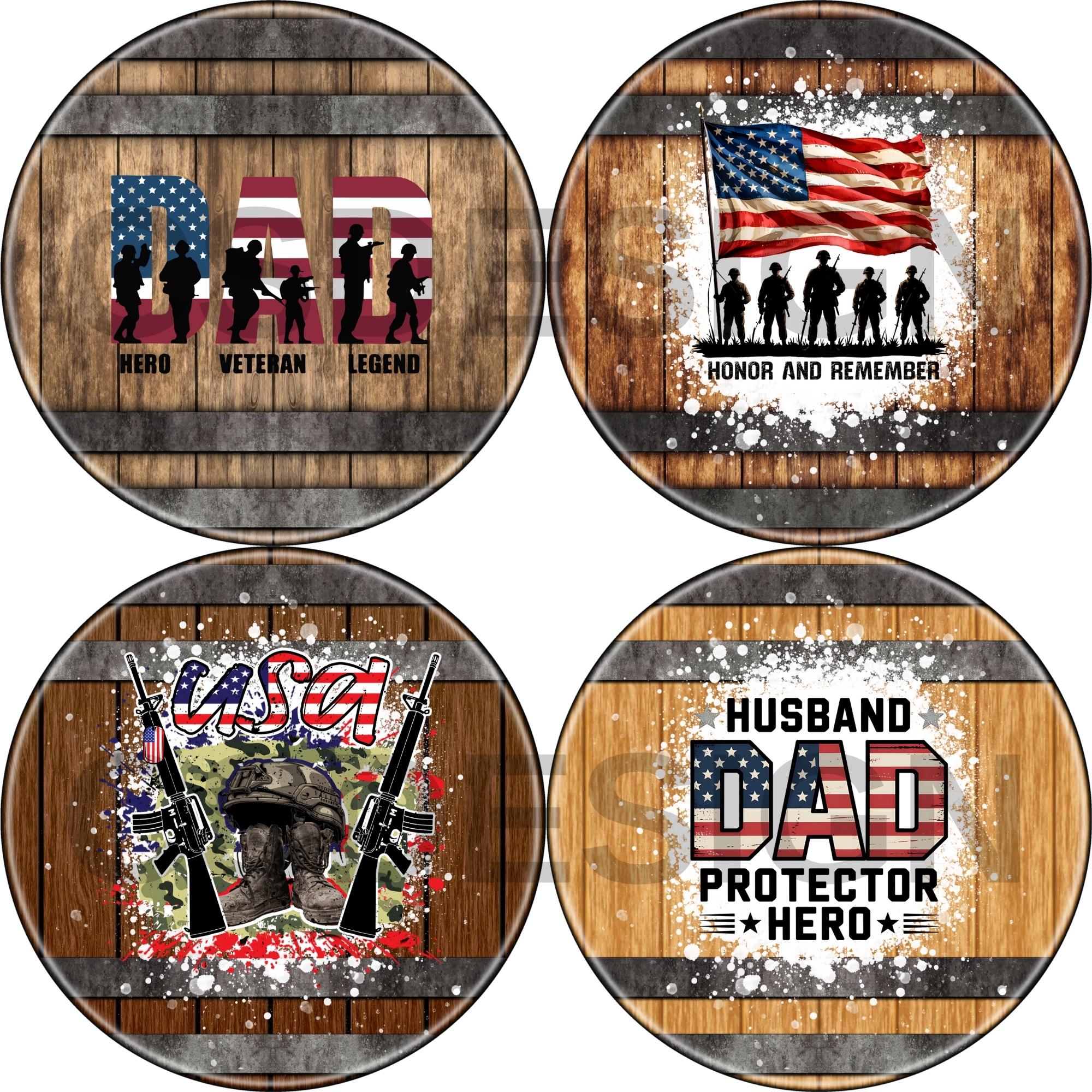 USA Military Car Coaster PNG Bundle Veteran Round Coasters PNG American ...