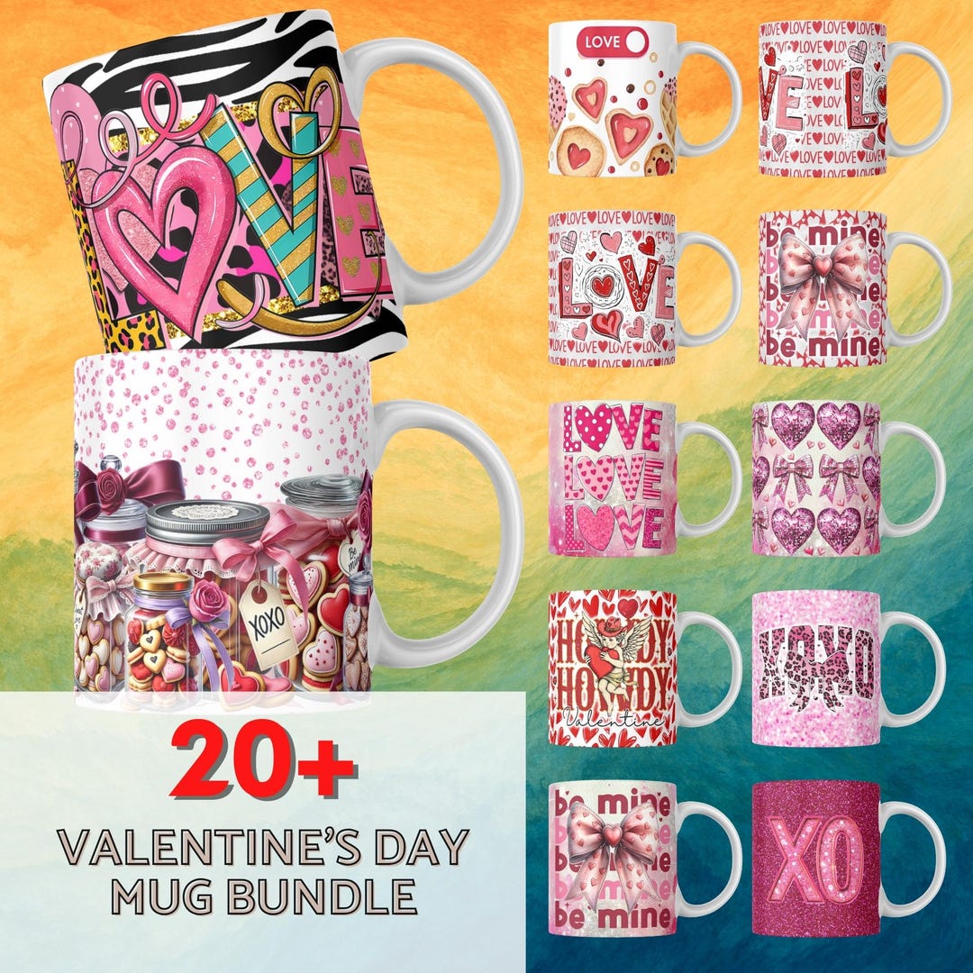 160+ MEGA Valentine Mug Wrap Bundle, Valentines Day Mug Wrap ...